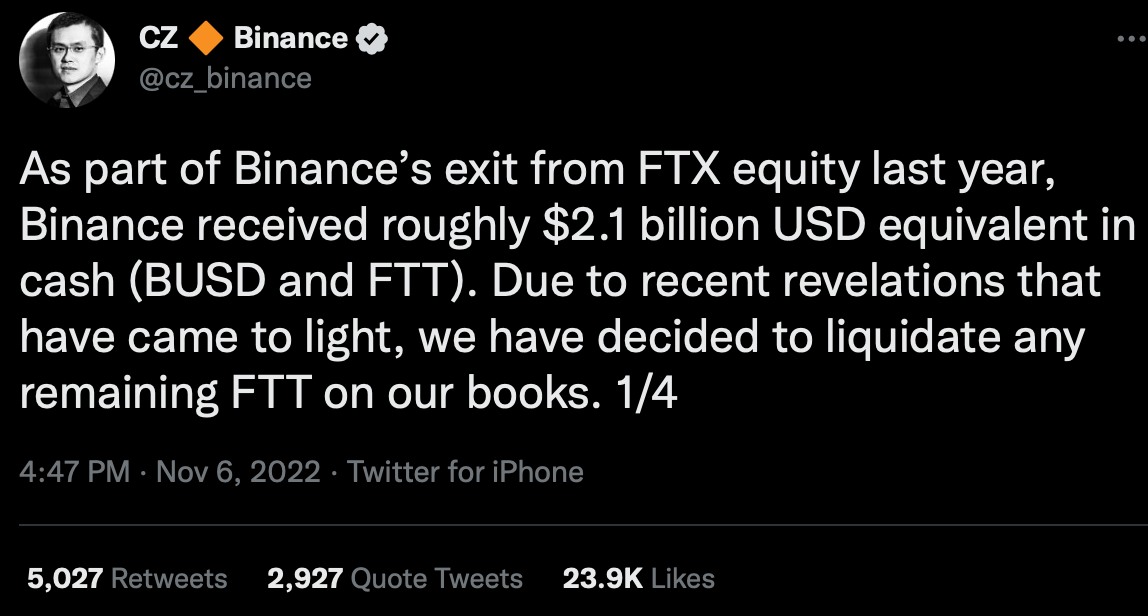 CZ Tweet | FTX Crypto Crash | Know Your Meme