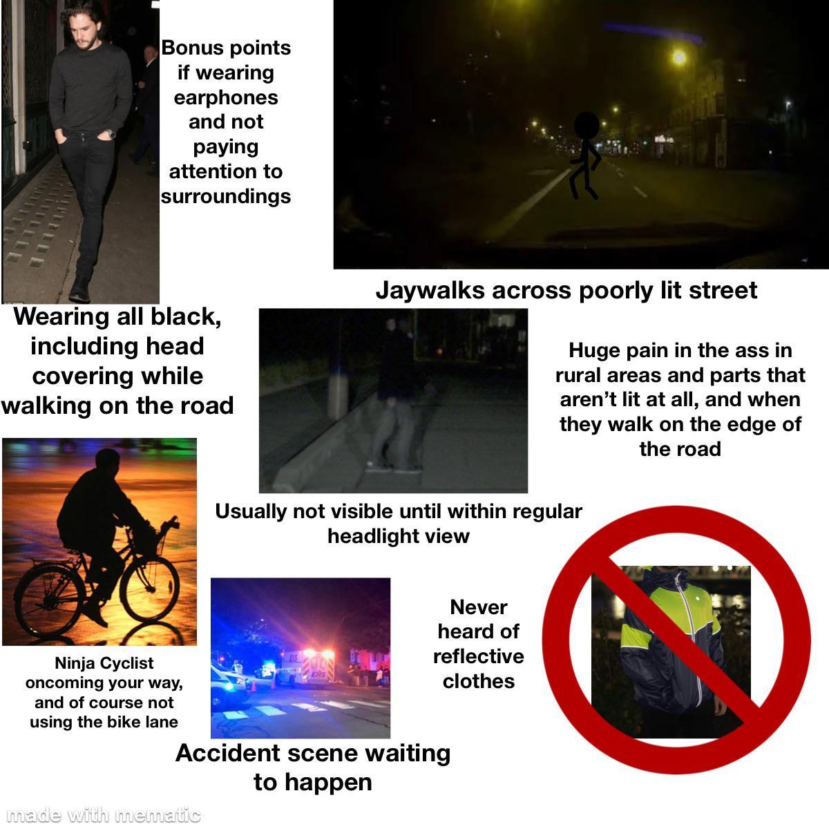 The oblivious pedestrian at night starter pack | /r/starterpacks ...