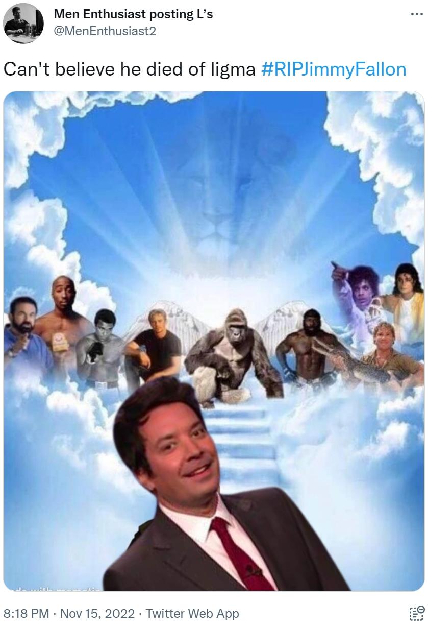 Can't believe he died of ligma | #RIPJimmyFallon | Know Your Meme