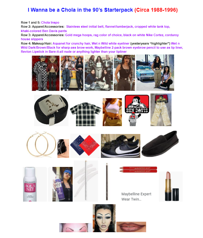 I Wanna be a Chola in the 90’s Starterpack (Circa 1988-1996) | /r ...