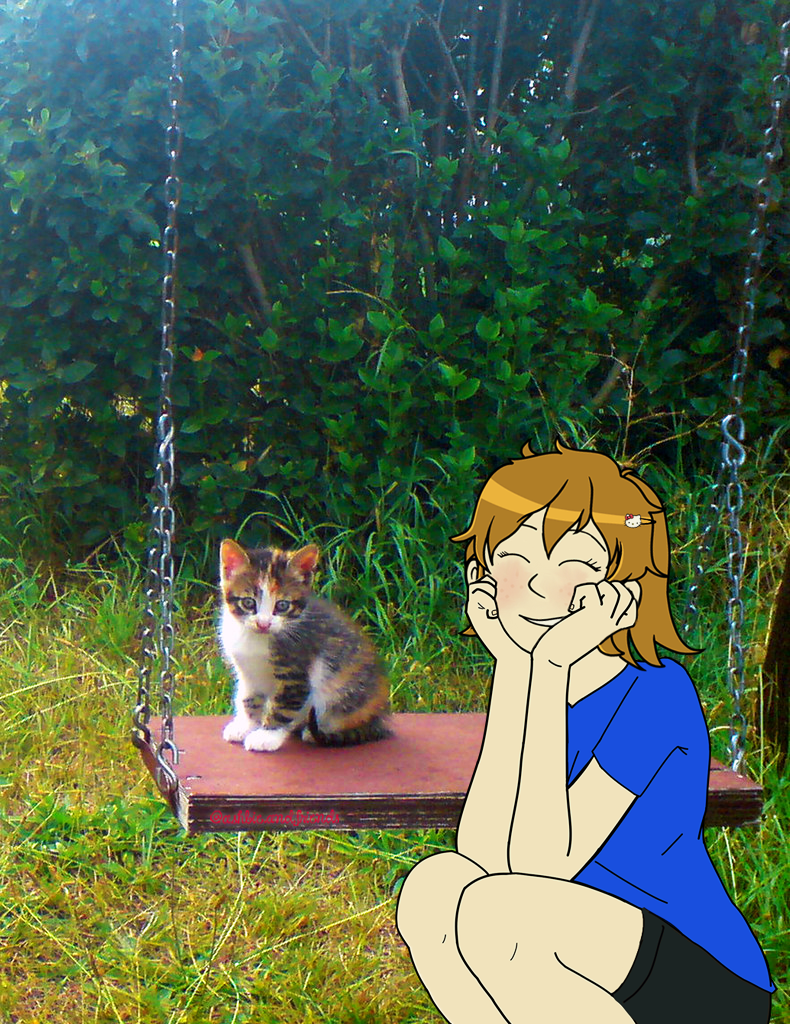 Ashbie admiring a kitten on a swing | Ashbie Moon / Aspie Girl / Aspie ...