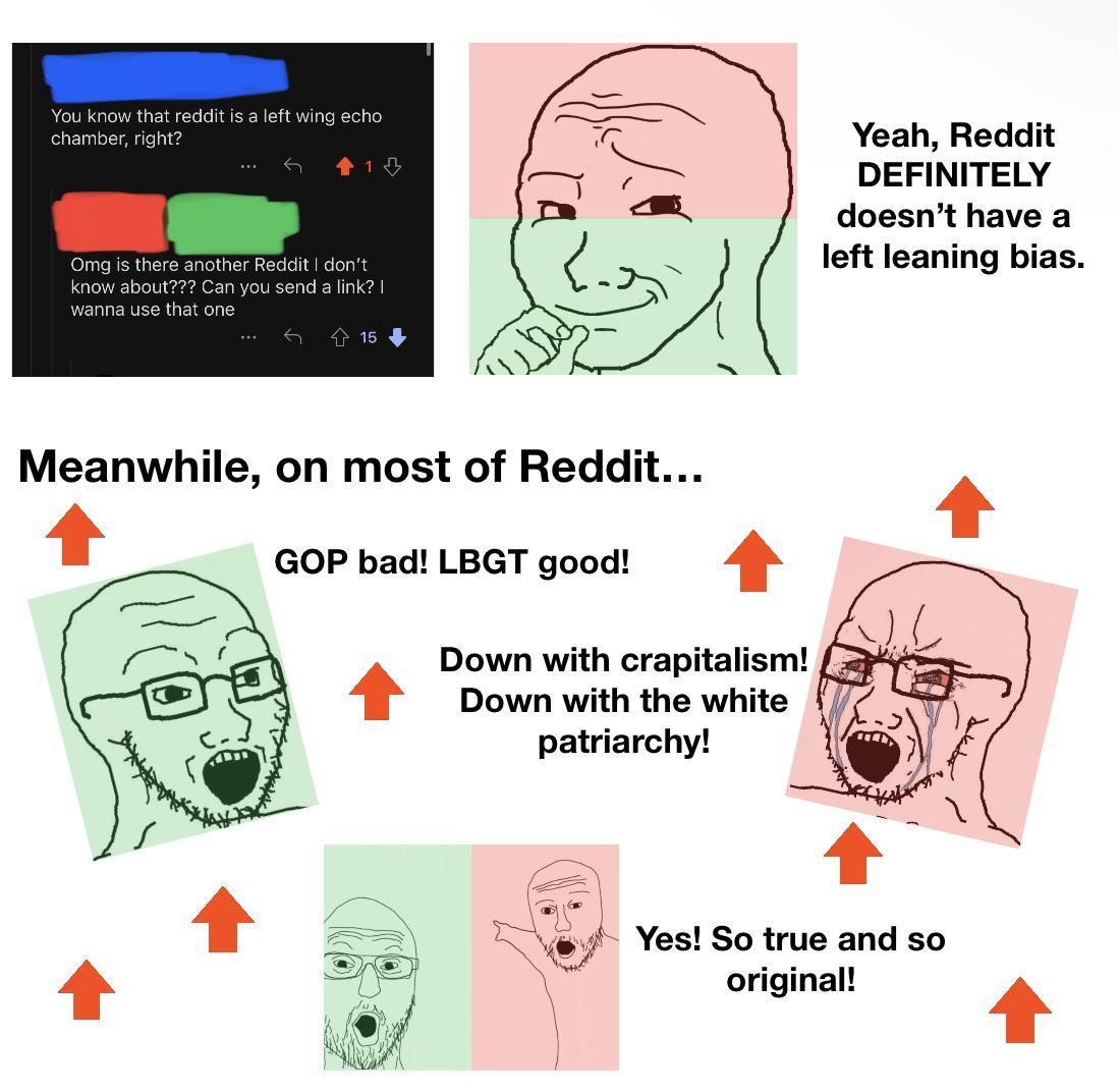 Not criticising the left, but you at least have to admit that Reddit is ...