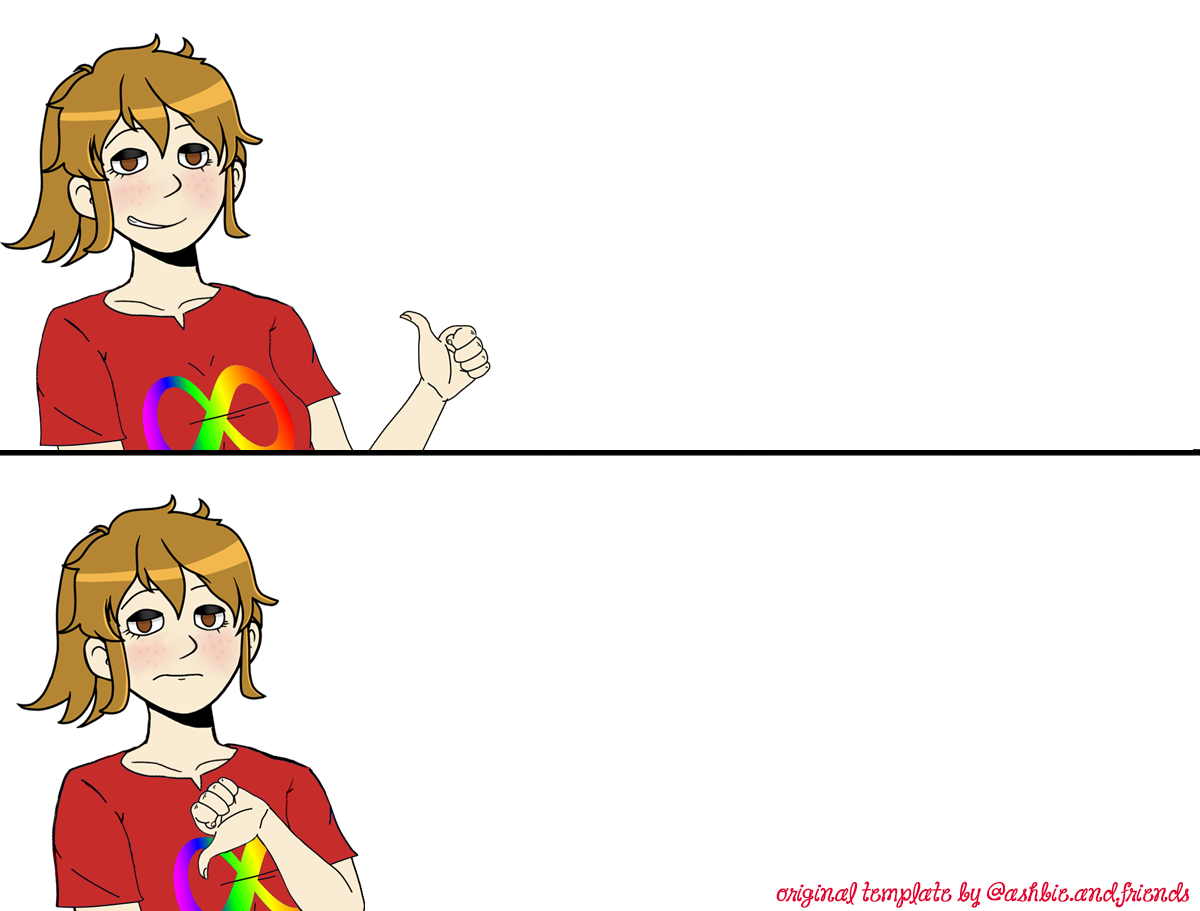 Ashbie thumbs up thumbs down meme template | Ashbie Moon / Aspie Girl ...
