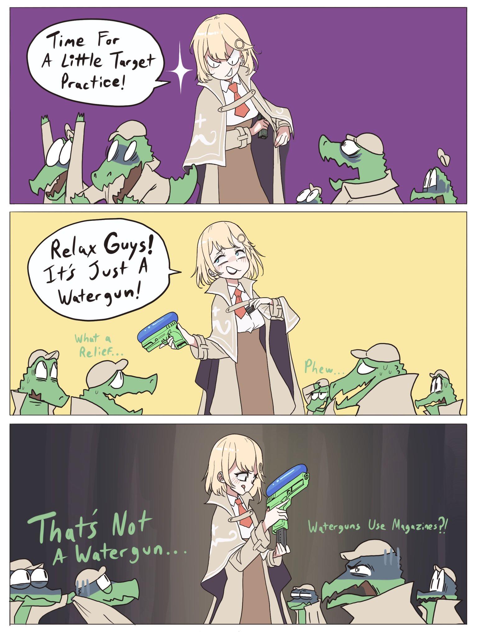 Fun with waterguns 🔫 💦 | Watson Amelia | Know Your Meme