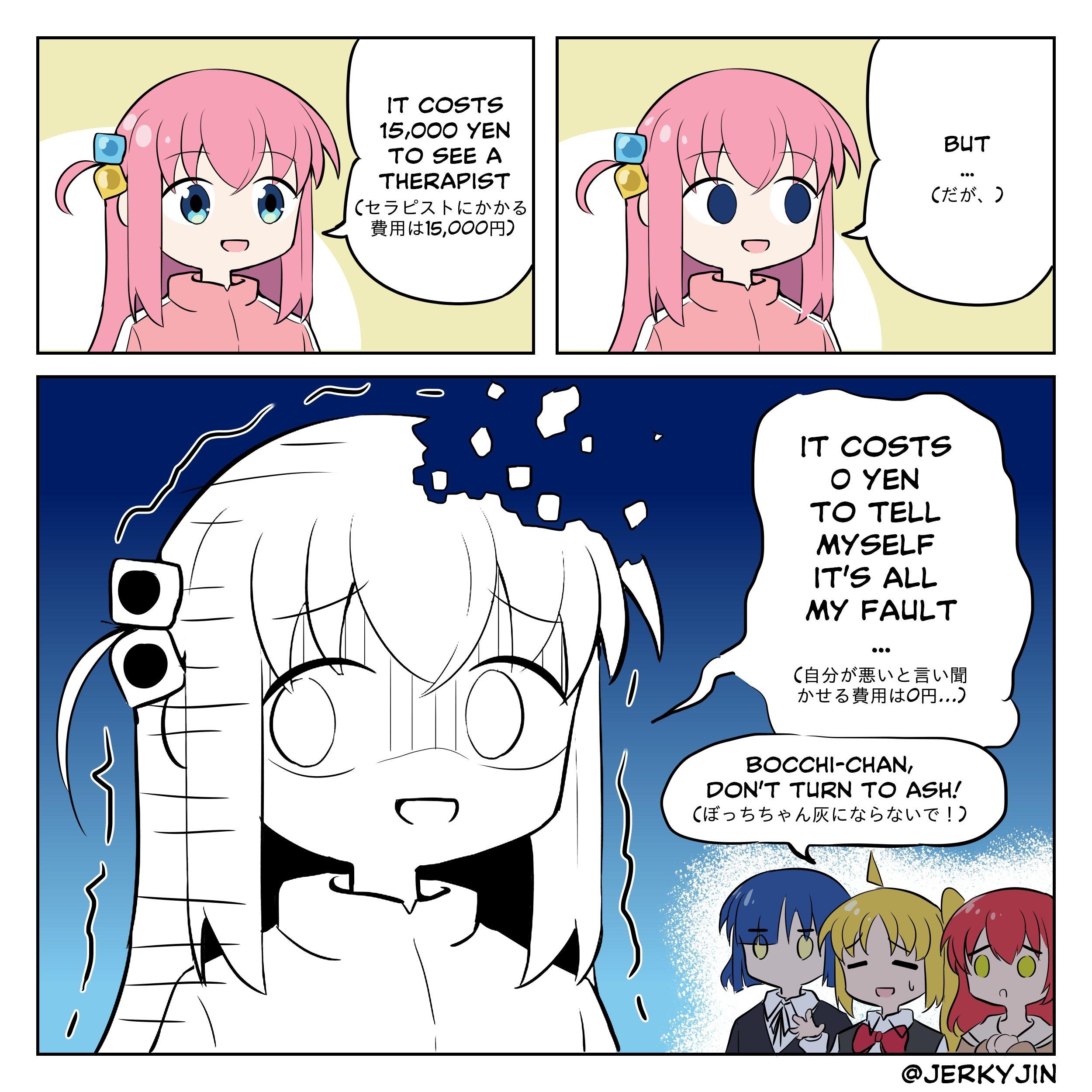 Therapy is temporary, Self esteem issues are eternal. | Bocchi The Rock ...