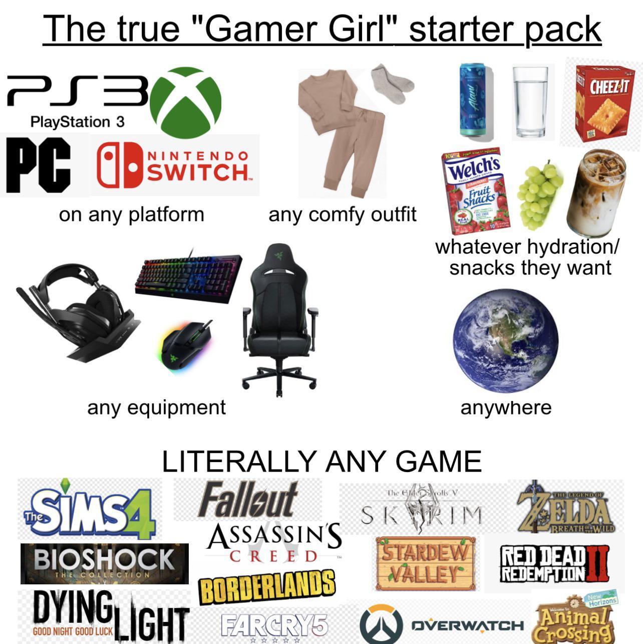 The true “Gamer Girl” starter pack | /r/starterpacks | Starter Packs ...