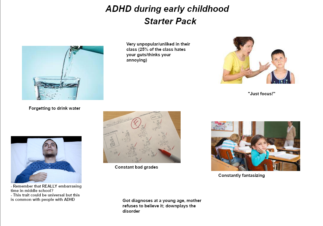 ADHD during early childhood Starter Pack | /r/starterpacks | Starter ...