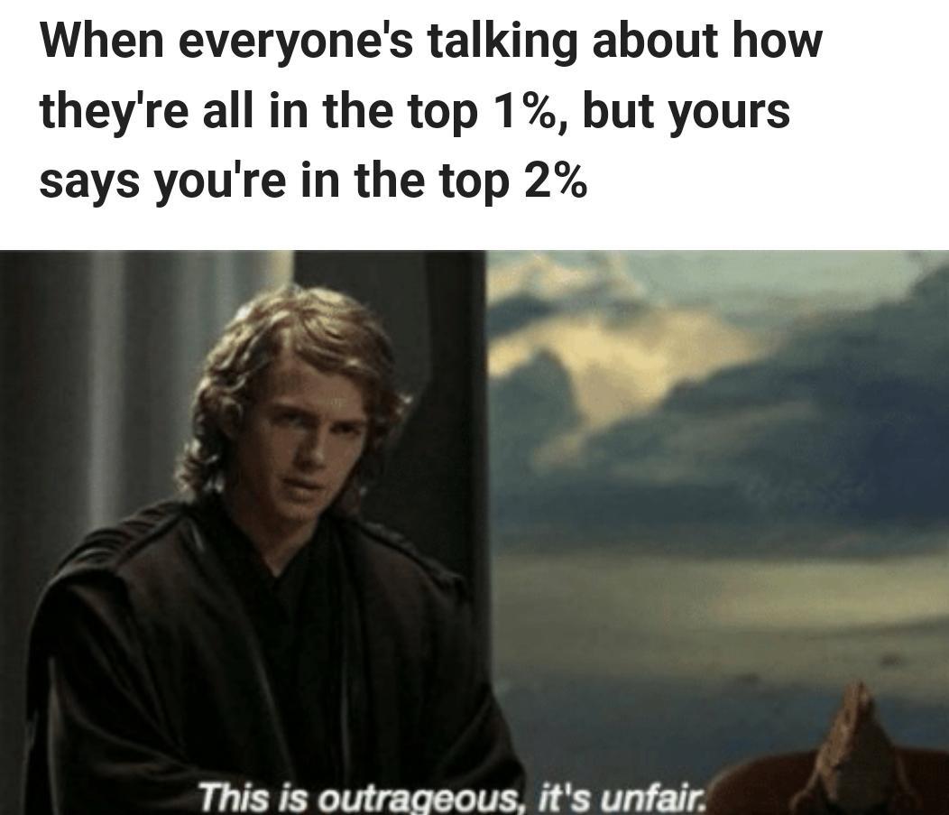 You're on Reddit, but we do not grant you the rank of 1% | /r ...