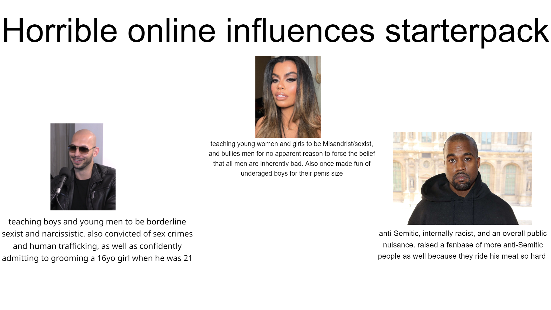 Horrible Online Influences Starterpack | /r/starterpacks | Starter ...
