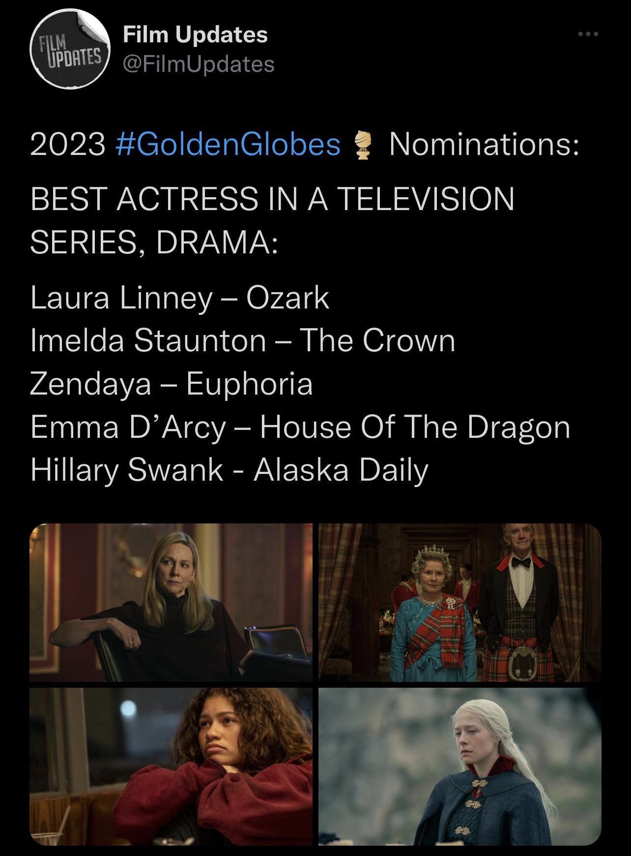 Congrats to Emma D'Arcy! Paddy not getting nominated is a bummer though ...