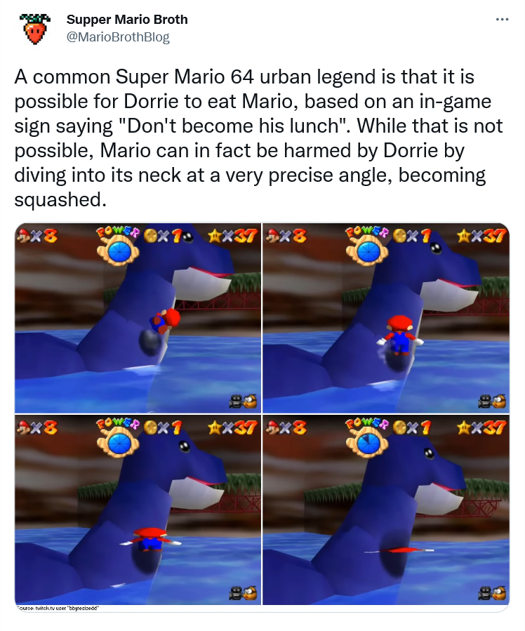 It is posssible to die to Dorrie | Super Mario 64 | Know Your Meme