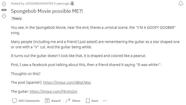 SpongeBob Movie Mandela Effect | SpongeBob Movie Goofy Goober Guitar ...