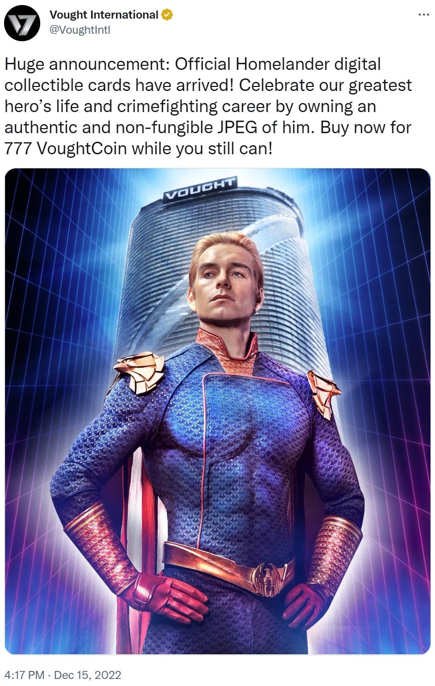 Huge announcement: Official Homelander digital collectible cards have ...