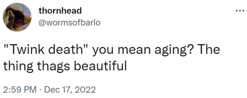 "Twink death" you mean aging? The thing thags beautiful | Twink Death ...