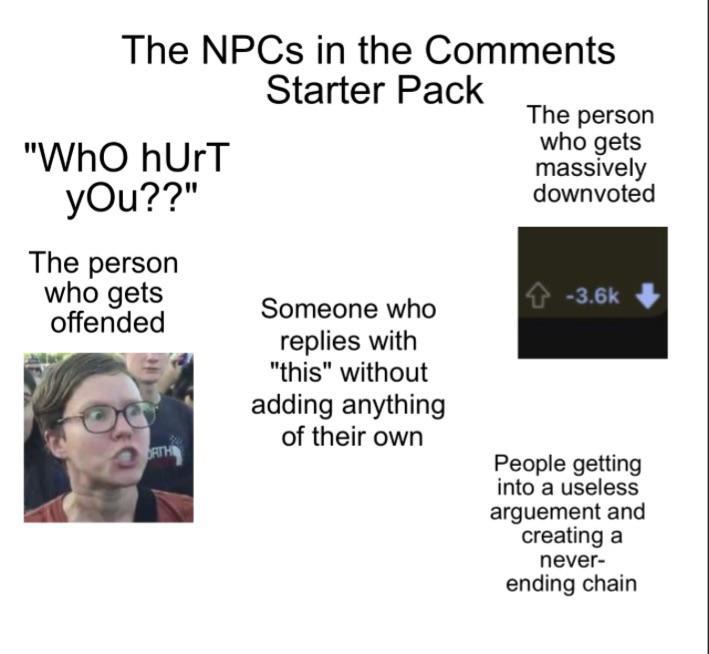 NPCs in the Comments Section Starterpack | /r/starterpacks | Starter ...