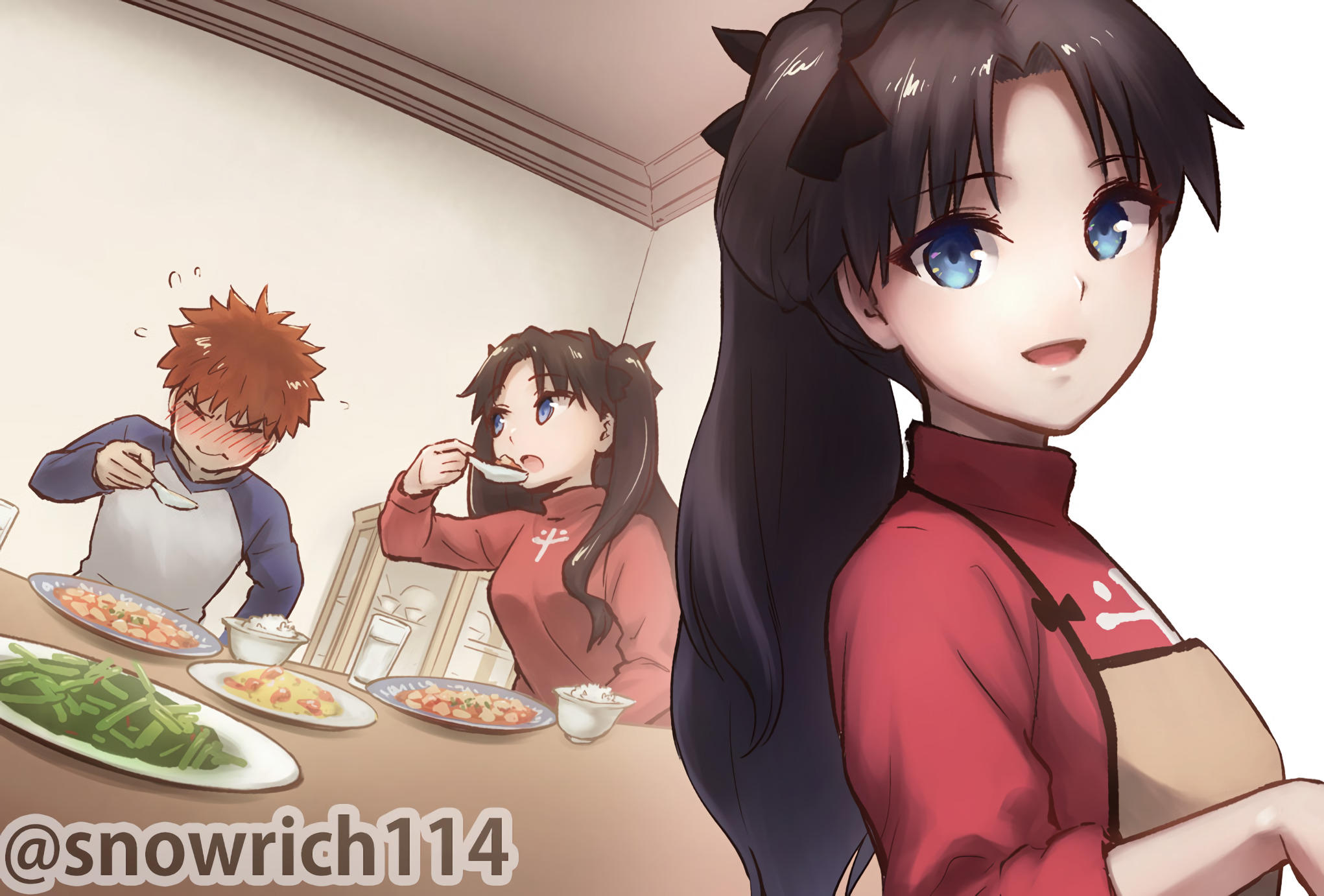 Shirou and Rin having dinner | Fate (Type-Moon) | Know Your Meme