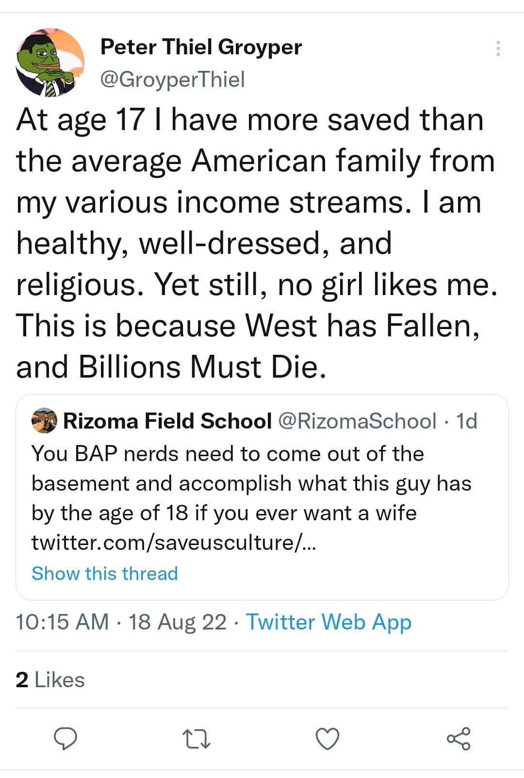 Yet still, no girl likes me. West has Fallen and Billions Must Die ...