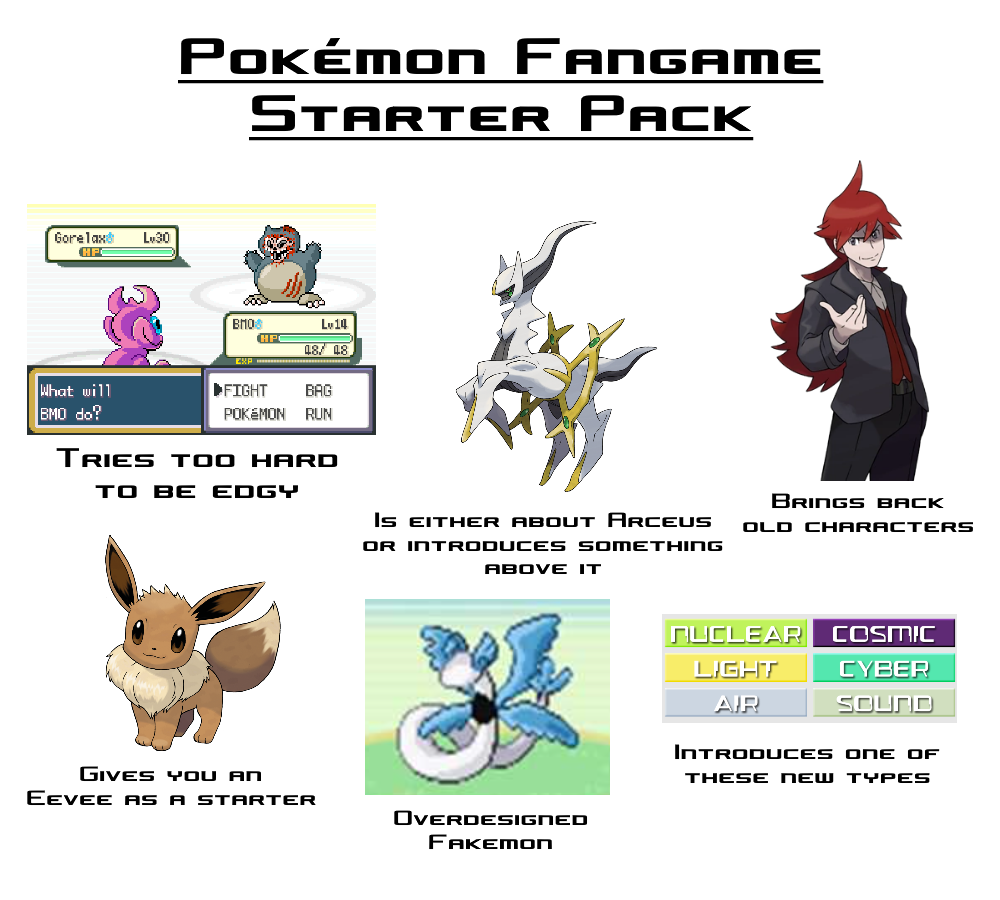 Pokemon Fangame Starter Pack | /r/starterpacks | Starter Packs | Know Your Meme