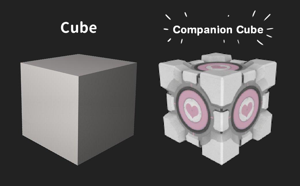 Cube vs. Companion Cube | Cube vs. Sci-Fi Concept Art | Know Your Meme