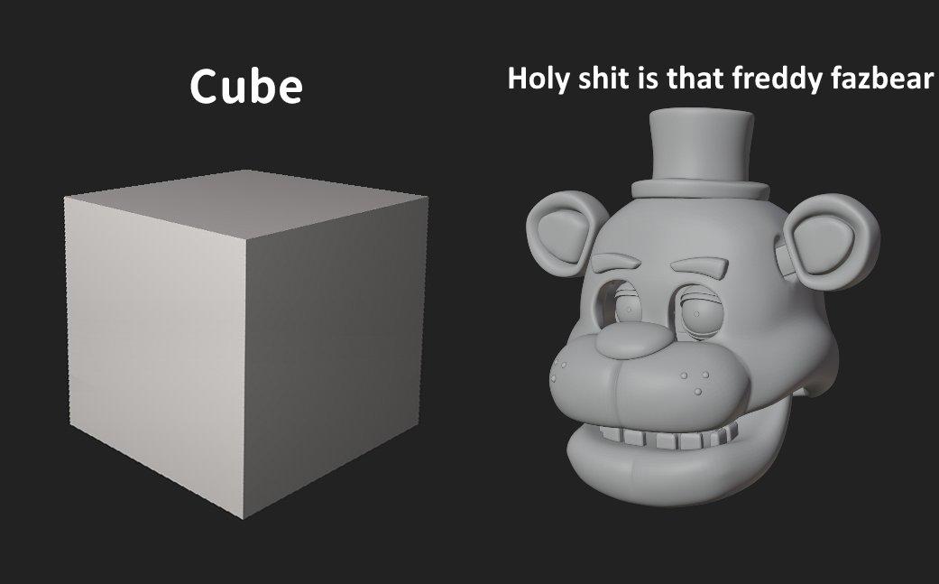 Cube vs. Freddy Fazbear | Cube vs. Sci-Fi Concept Art | Know Your Meme