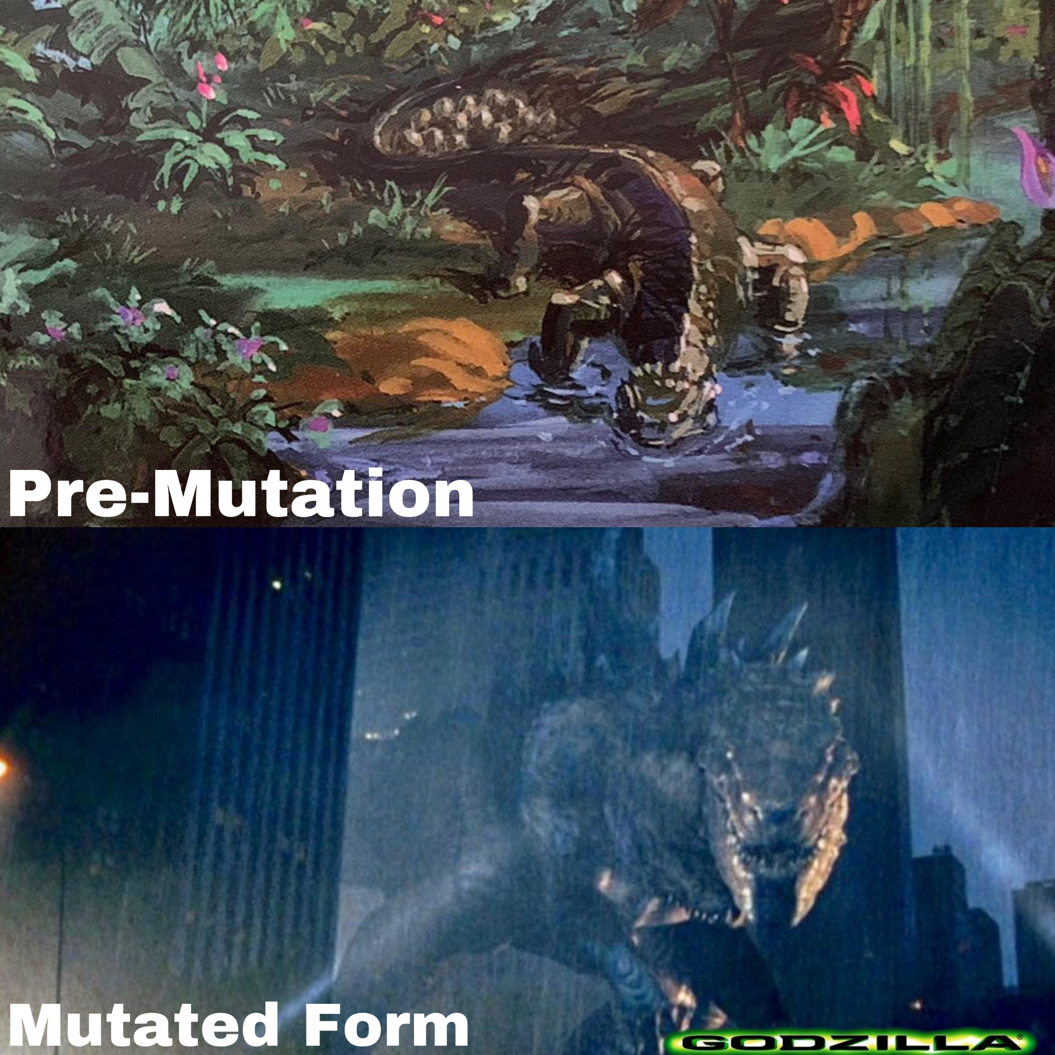 Godzilla 1998 forms evolution | Godzilla | Know Your Meme