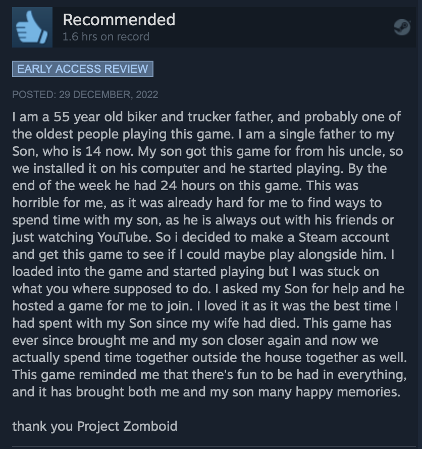 This Steam review for Project Zomboid is super-wholesome | /r ...