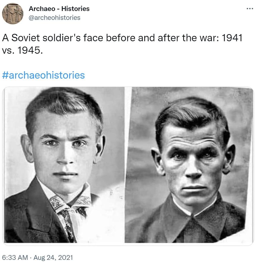 A Soviet soldier's face before and after the war: 1941 vs. 1945 ...