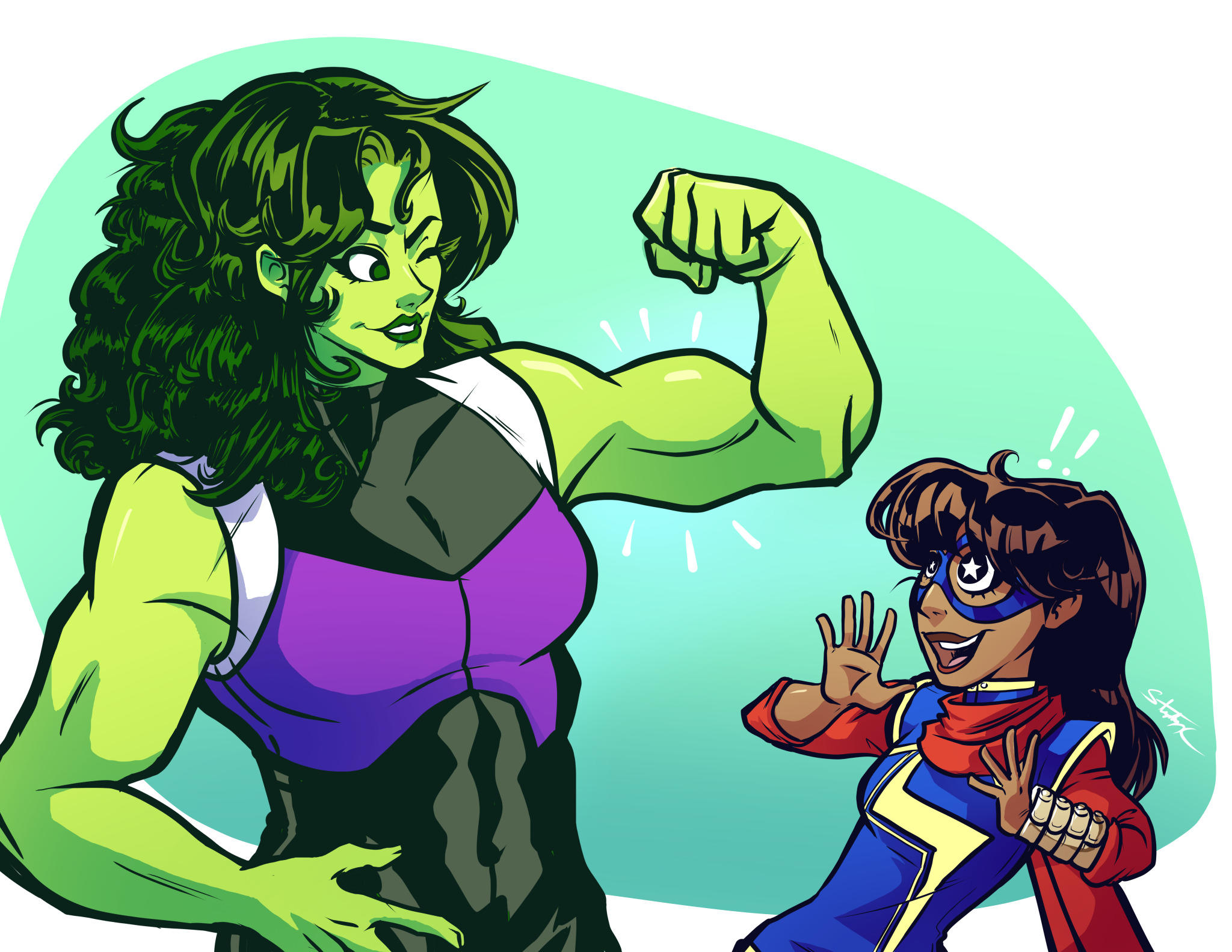 Ms. Marvel oogling She-Hulk | Marvel Comics | Know Your Meme