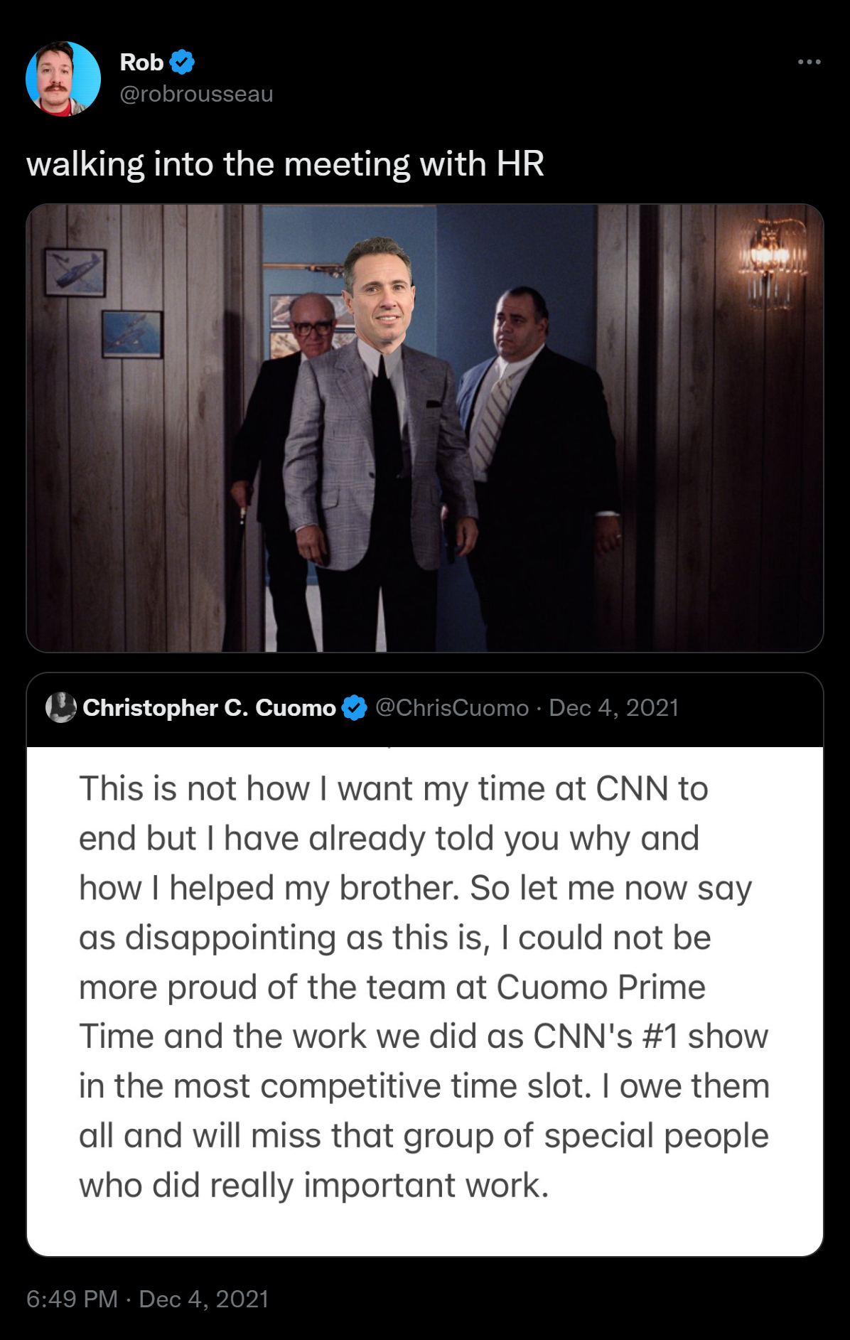 walking into the meeting with HR | Tommy Gets Whacked | Know Your Meme