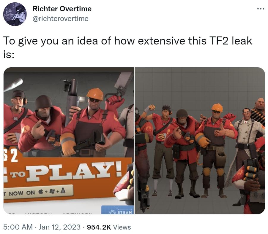 To give you an idea of how extensive this TF2 leak is: | 2023 TF2 ...