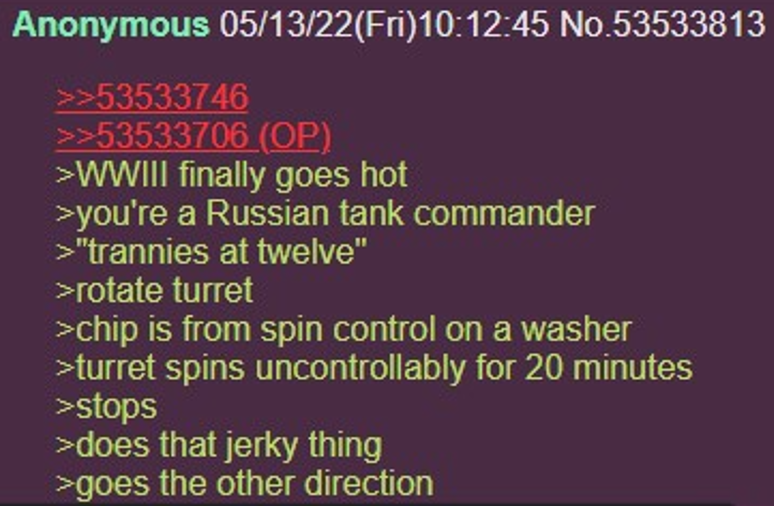 anon stole a washing machine from ukraine | /r/Greentext | Greentext Stories | Know Your Meme