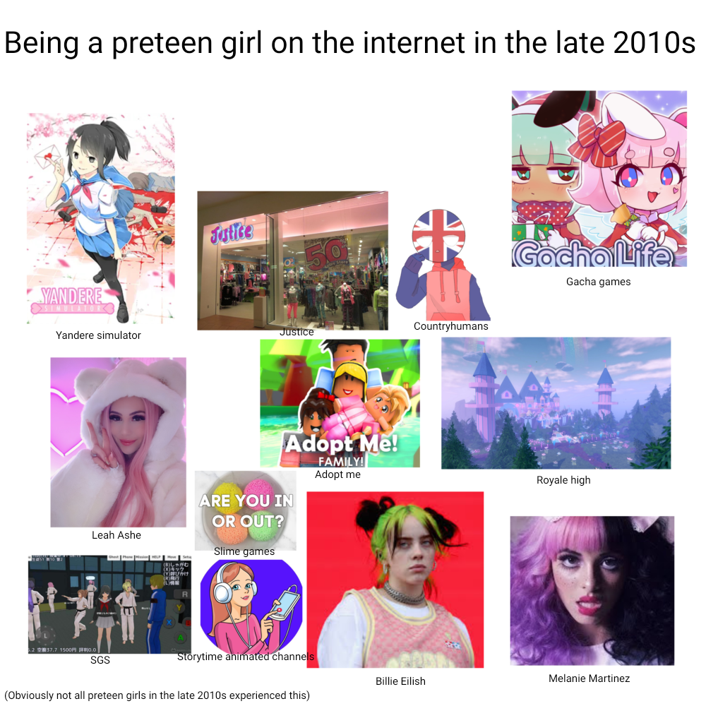Being a preteen girl in the late 2010s starterpack | /r/starterpacks ...