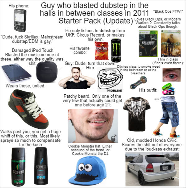 Guy who blasted dubstep in the halls in between classes in 2011 Starter ...