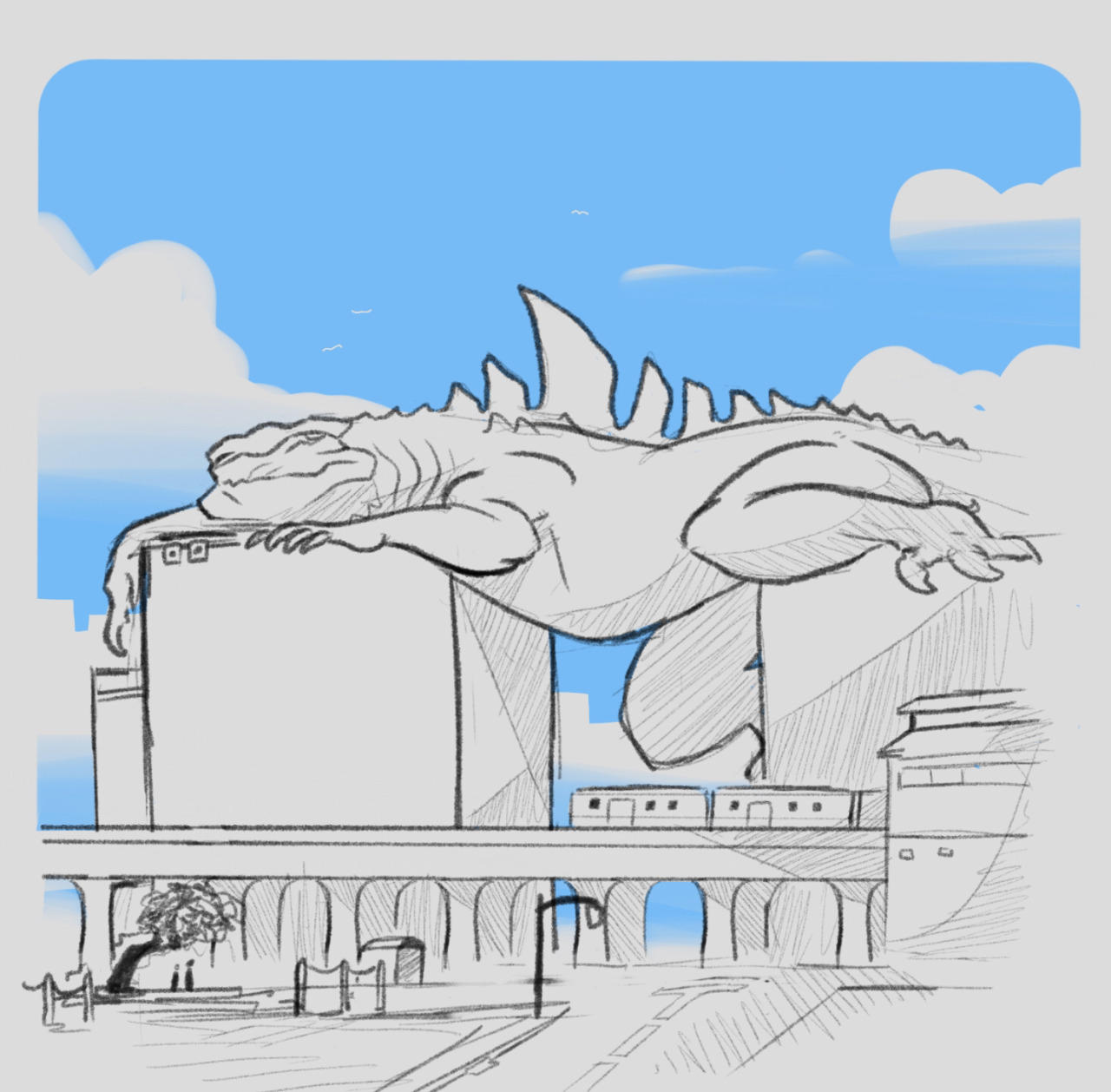 Zilla relaxing | Godzilla | Know Your Meme