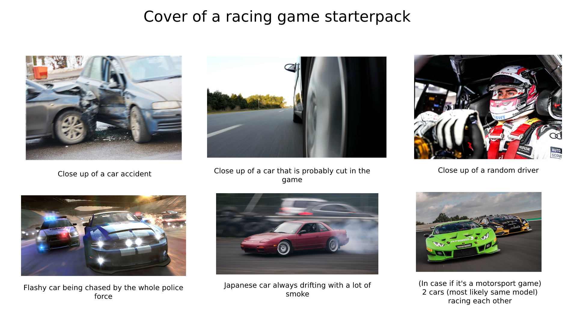 Cover of a racing game starter pack (surprised nobody did this) | /r ...