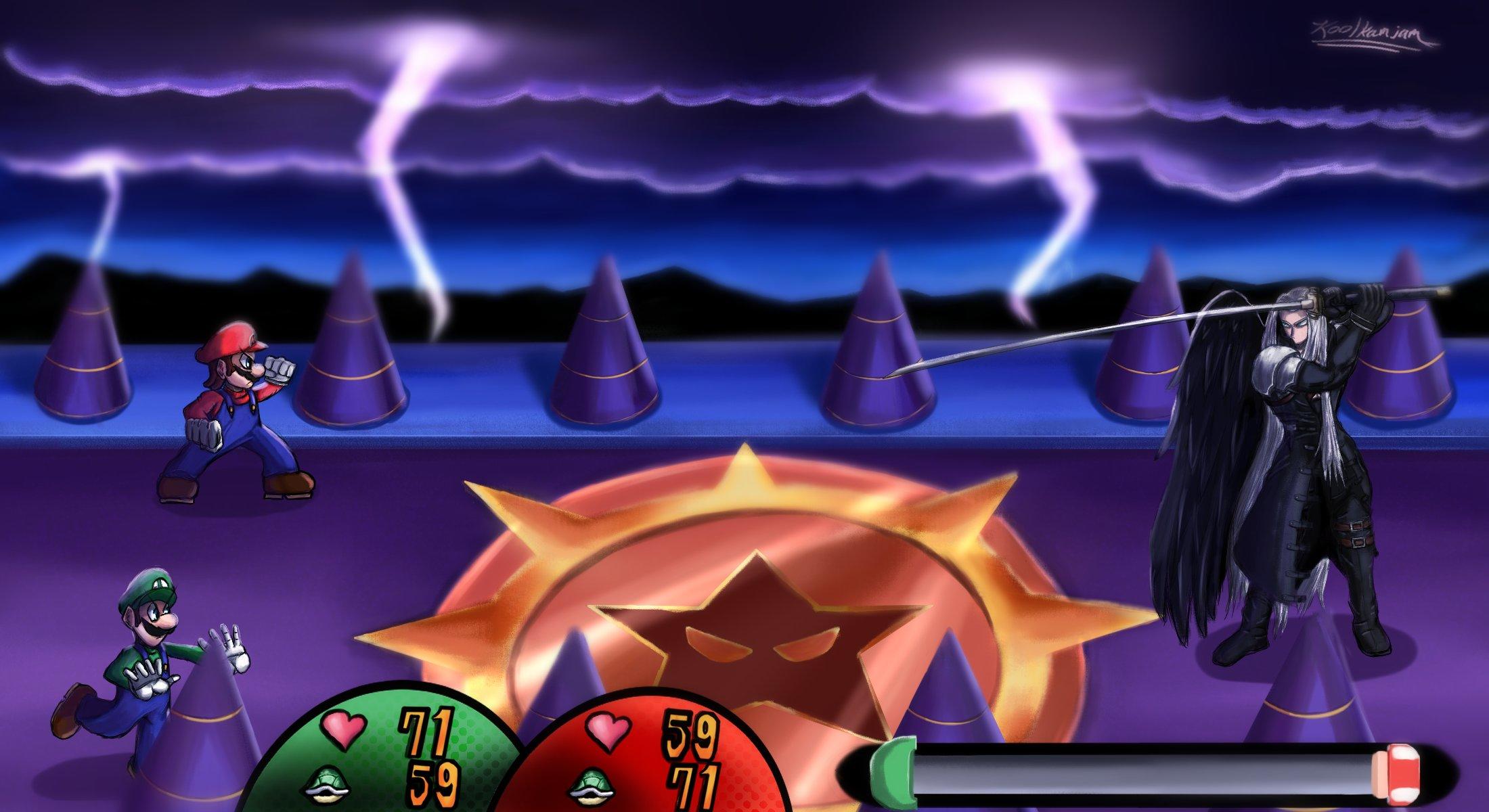 Mario/Luigi & Sephiroth in an RPG setting 👀🙌 | Mario and Luigi vs. Sephiroth | Know Your Meme