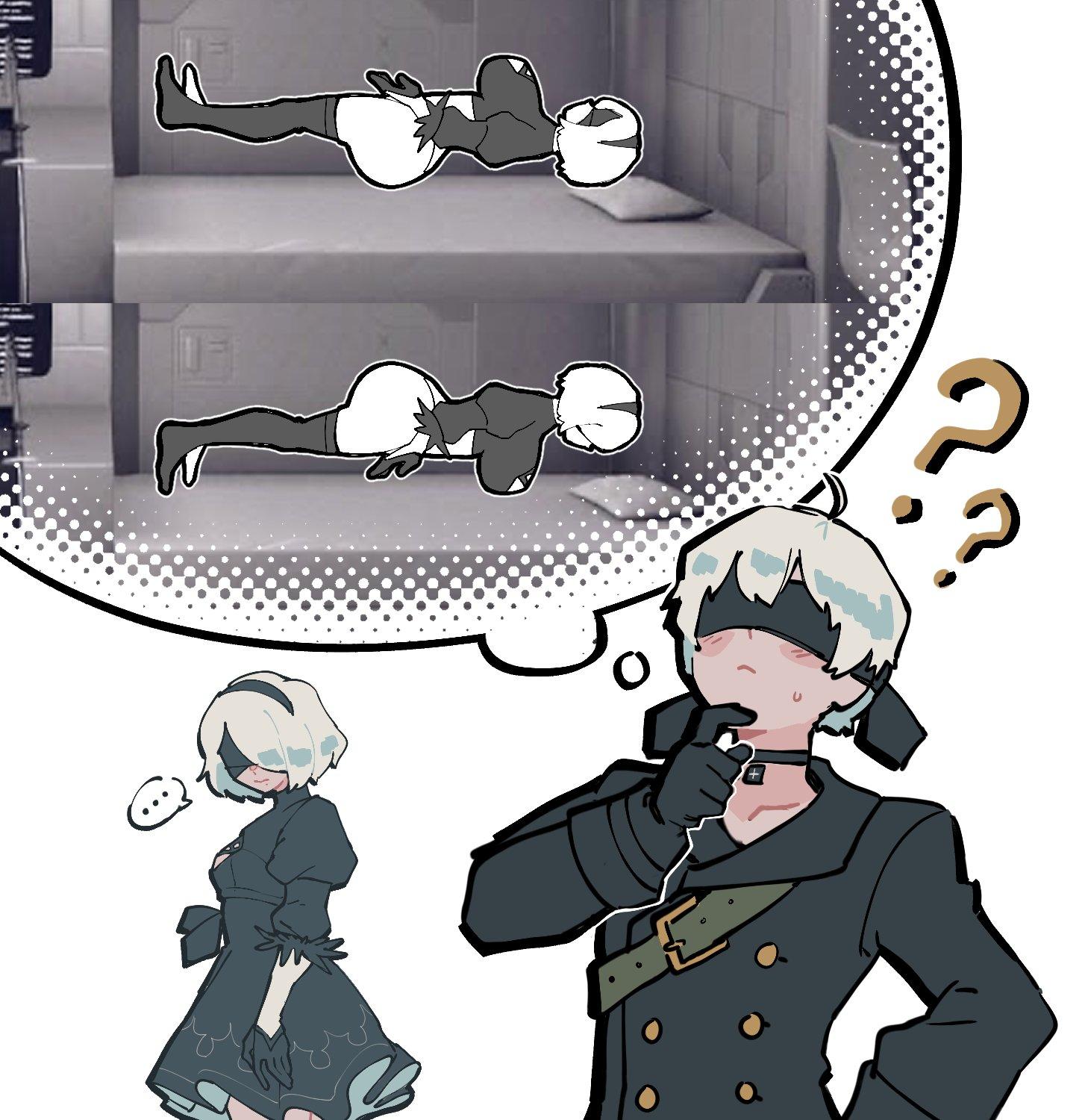 how does she sleep...? | 2B | Know Your Meme
