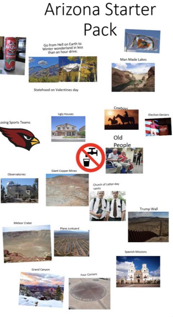 Arizona Starter Pack | /r/starterpacks | Starter Packs | Know Your Meme