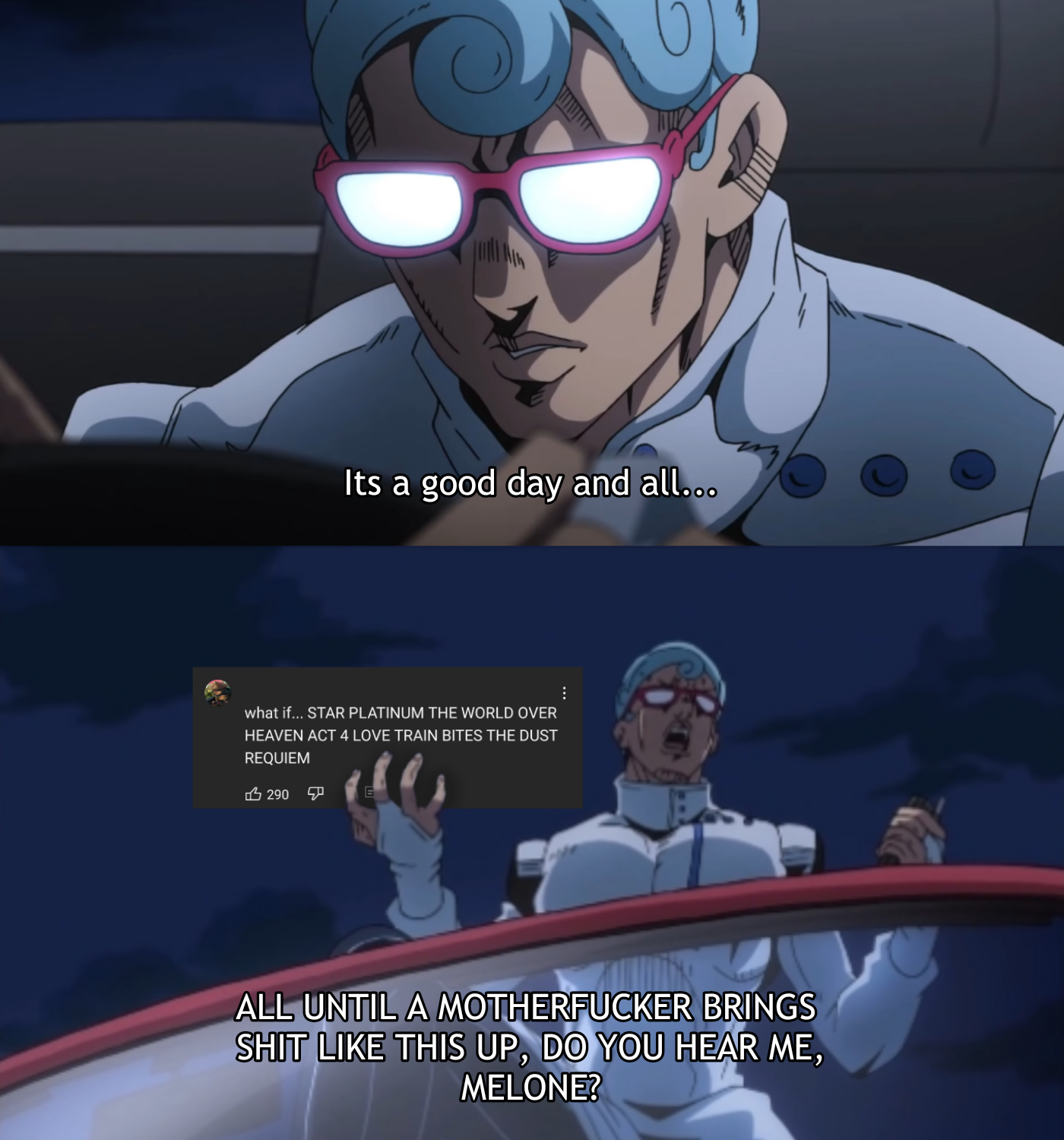 "bites act 4 requiem over heaven ora ora ora" | /r/ShitPostCrusaders ...
