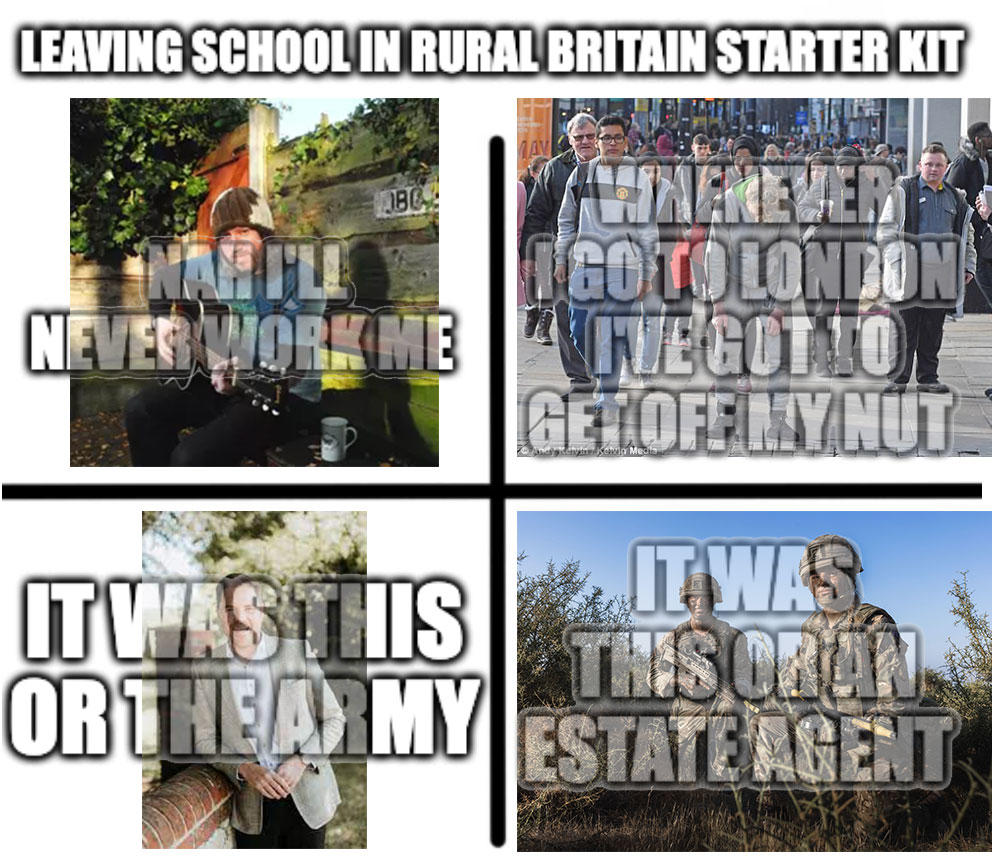 The "Rural School leaver options" starter pack | /r/starterpacks ...