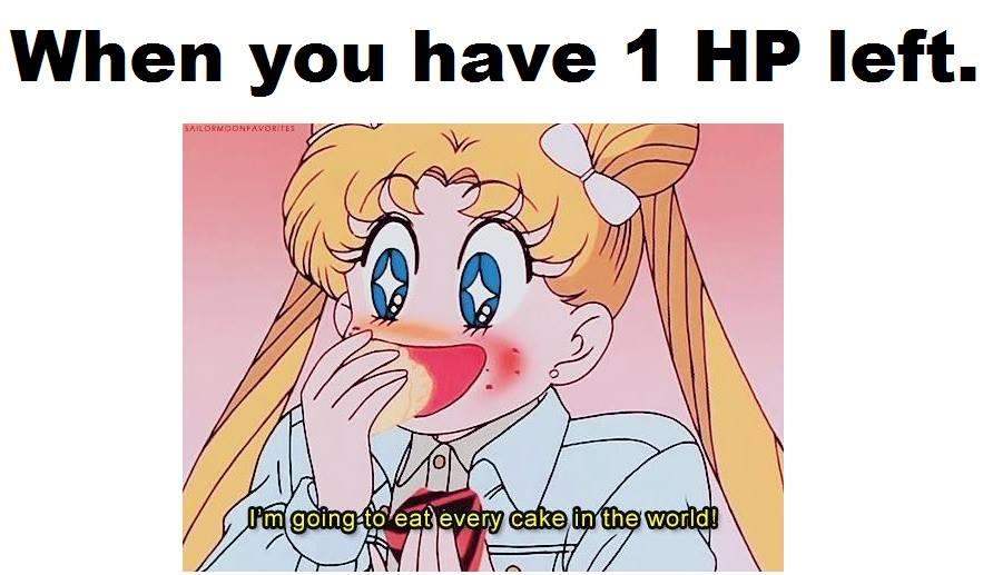 When you have 1 HP left | Sailor Moon | Know Your Meme