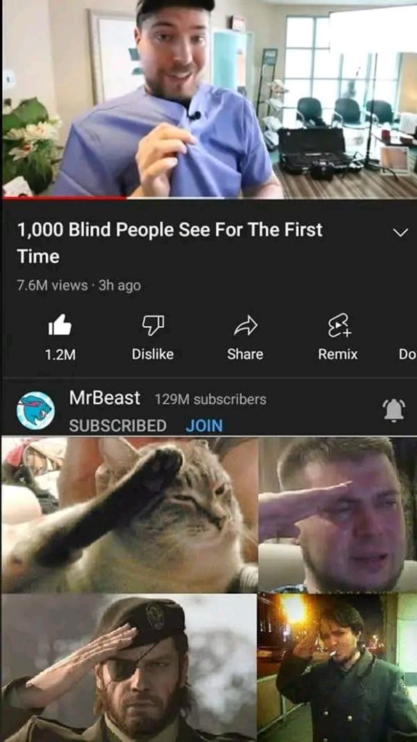Mr. Beast made 1000 blind people see for the first time. | /r ...