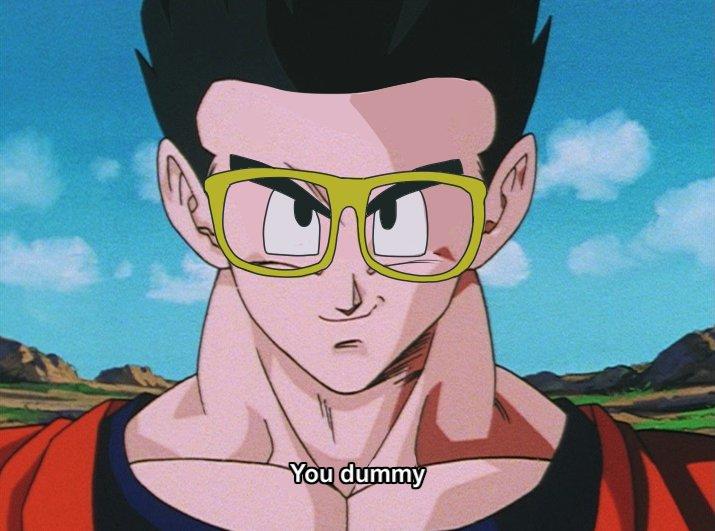 You dummy | Gohan's "You Retard." | Know Your Meme