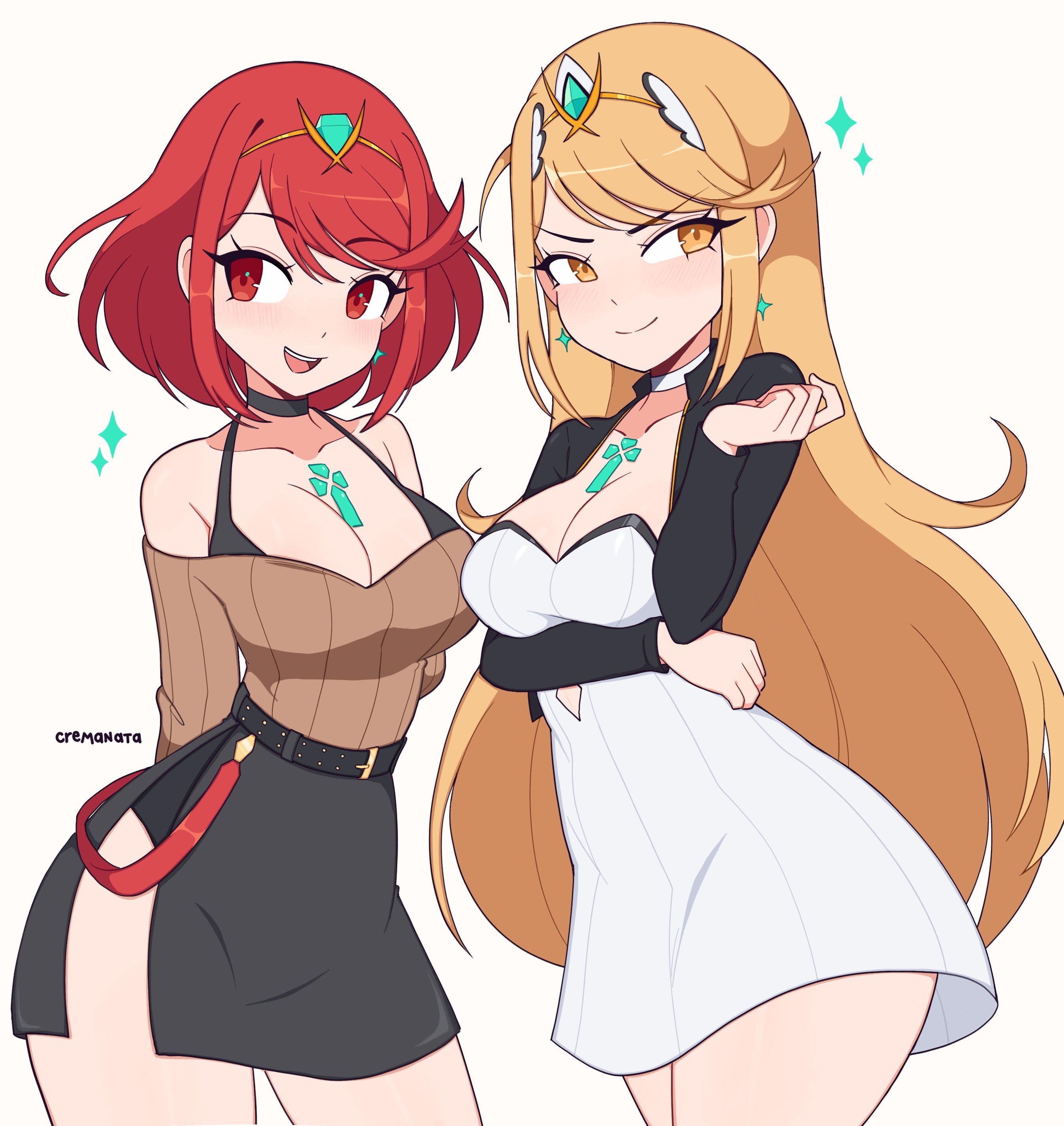 Pyra Mythra Casual Clothes Xenoblade Chronicles 2 Know Your Meme