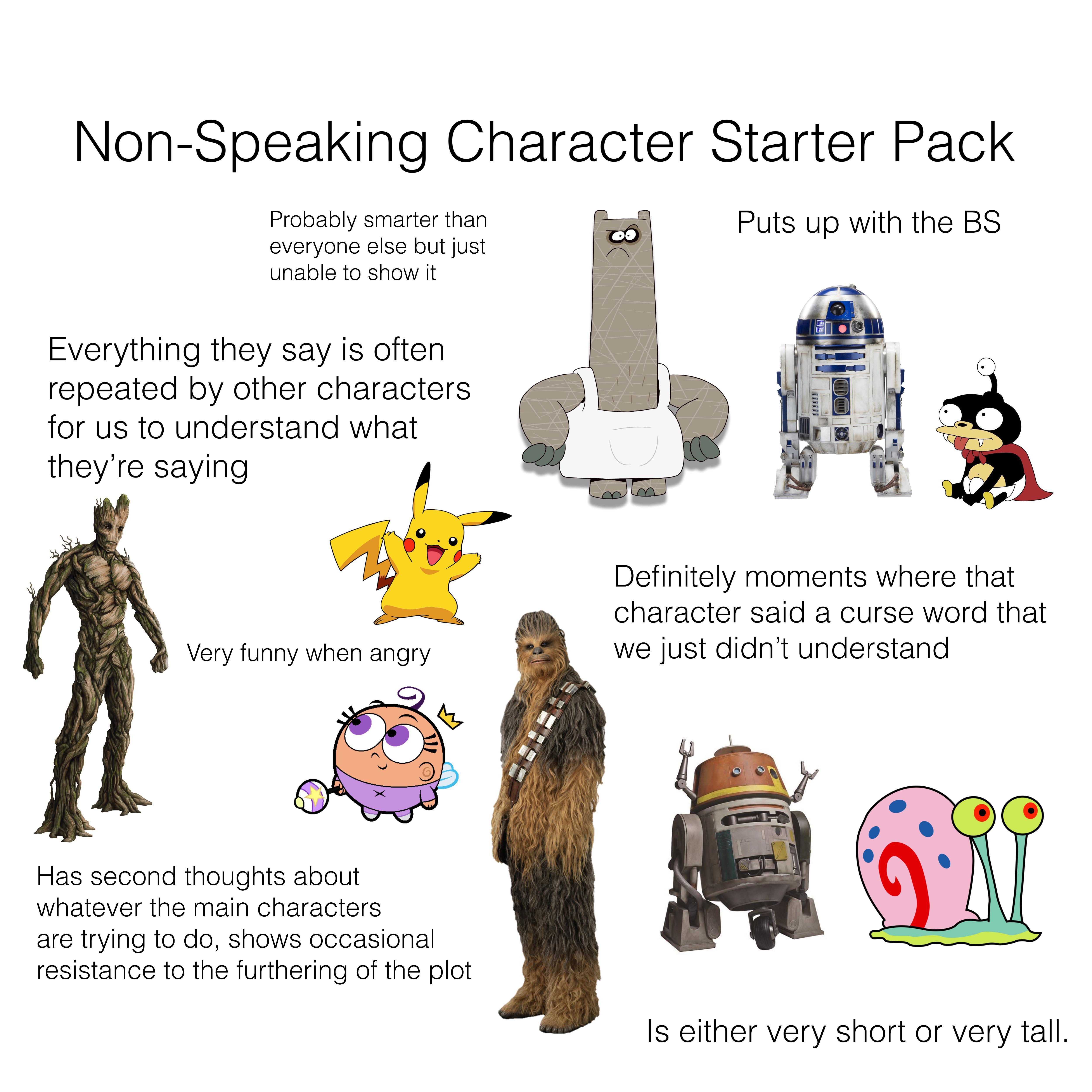 Non-Speaking Character Starter Pack | /r/starterpacks | Starter Packs ...