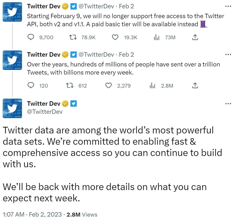 Starting February 9, we will no longer support free access to the ...