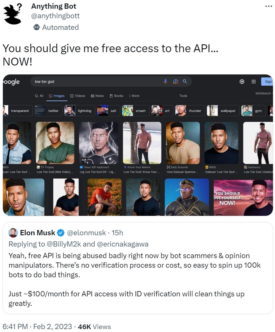 You should give me free access to the API... NOW! | Twitter Charging ...