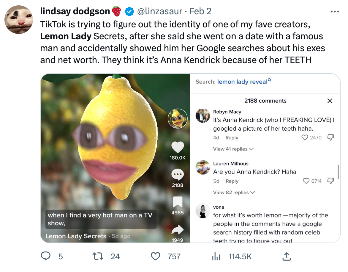 Twitter Investigation | Lemon Lady Secrets | Know Your Meme