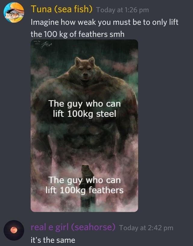 This Chad Can Lift 100kg of Feathers | r/woooosh | Know Your Meme