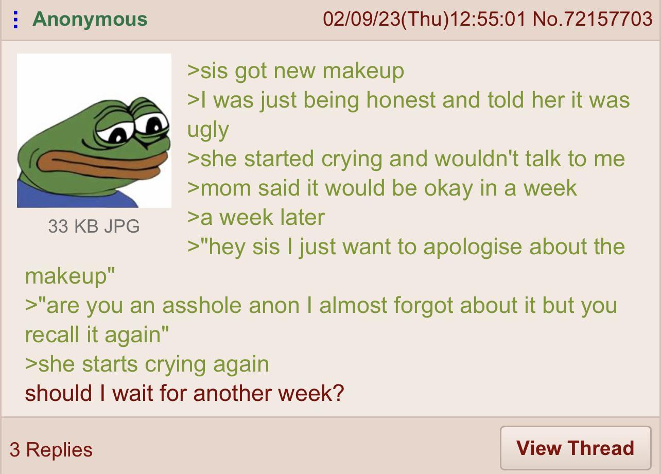 Anon makes her sister cry | /r/Greentext | Greentext Stories | Know ...